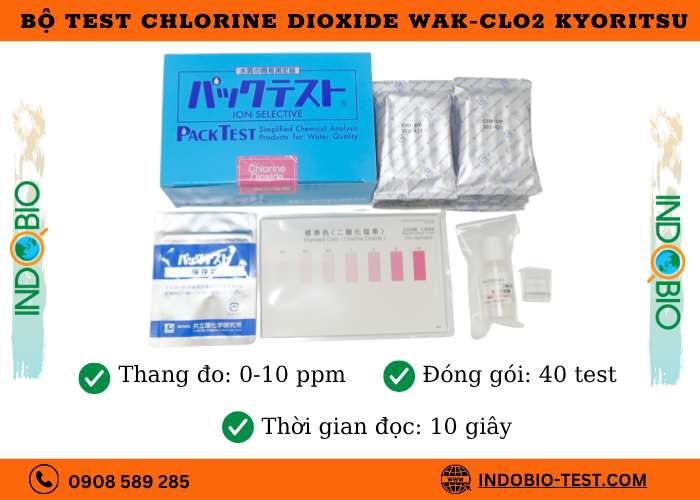 BỘ TEST CHLORINE DIOXIDE 0-10 PPM WAK-CLO2 TRONG NƯỚC, NƯỚC THẢI