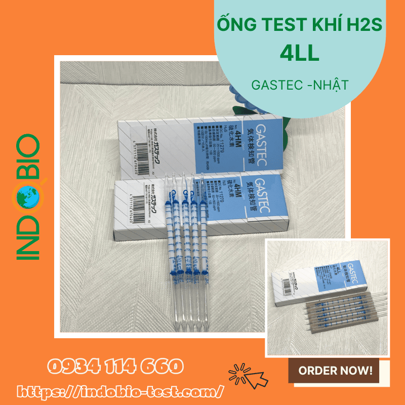ỐNG TEST PHÁT HIỆN KHÍ HYDROGEN SULPHDE (H2S) 0.25-120 PPM GASTEC 4LL