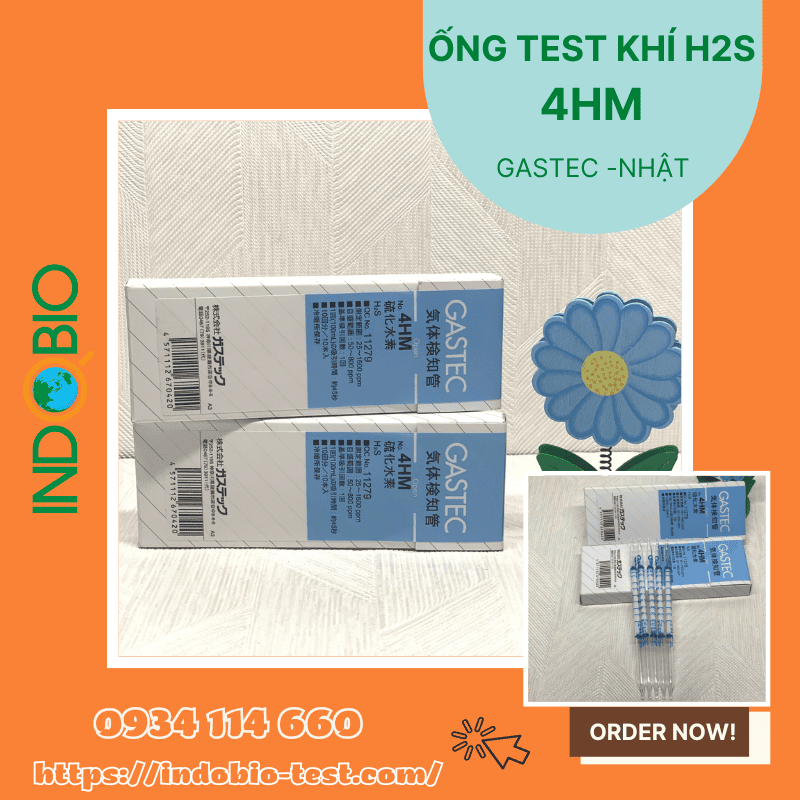 GASTEC TUBE 4HM - ỐNG TEST PHÁT HIỆN KHÍ H2S THANG CAO 25-1600 PPM
