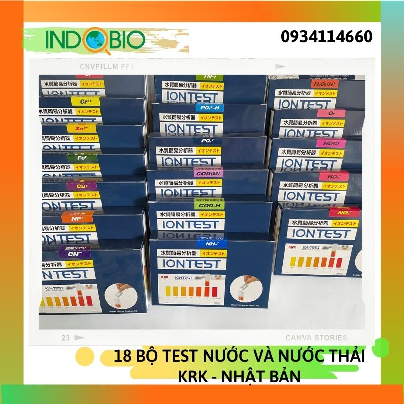 18 BỘ TEST KIT KRK-NHẬT BẢN, TEST NHANH 18 CHỈ TIÊU TRONG NƯỚC THẢI