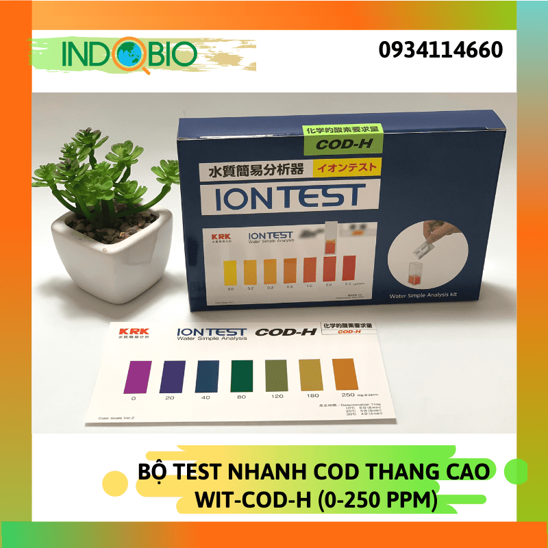 BỘ TEST KIT TEST NHANH COD THANG CAO TRONG NƯỚC THẢI WIT-COD-H 0-250 PPM