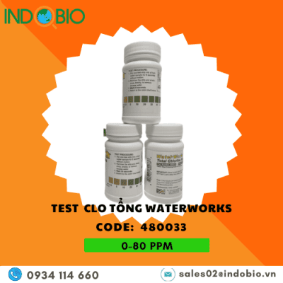 QUE TEST NHANH CLO TỔNG 0-80 PPM WATERWORKS 480033